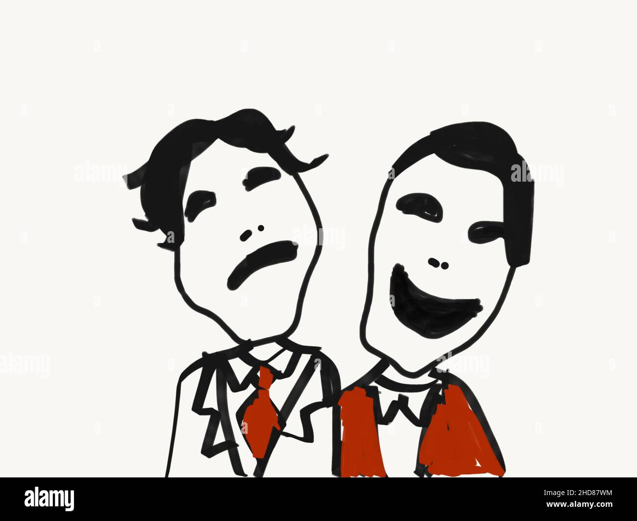 Comedy and tragedy white theater masks. Happy and sad mask. Drama and ...