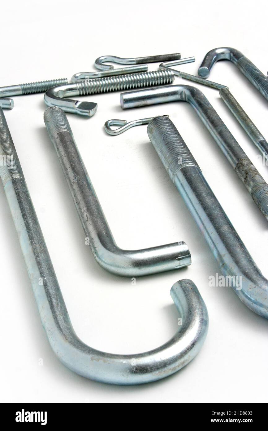 Newly manufactured large screws. Close up Stock Photo - Alamy
