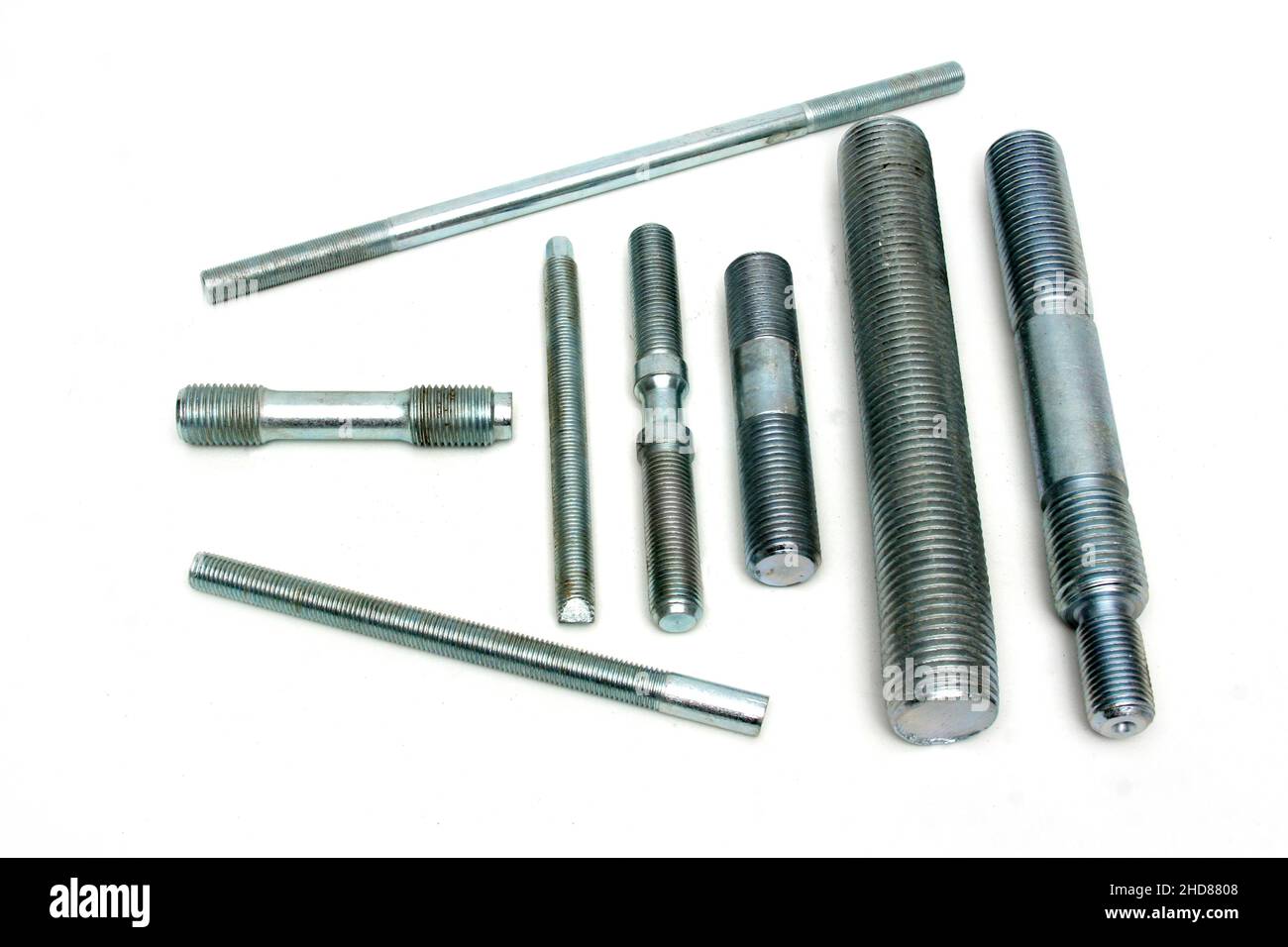 Newly manufactured large screws. Close up Stock Photo - Alamy