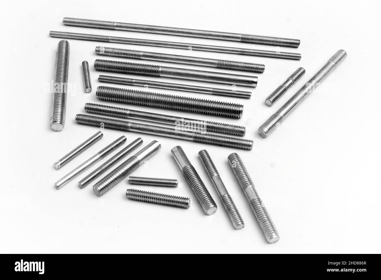 Newly manufactured large screws. Close up Stock Photo - Alamy