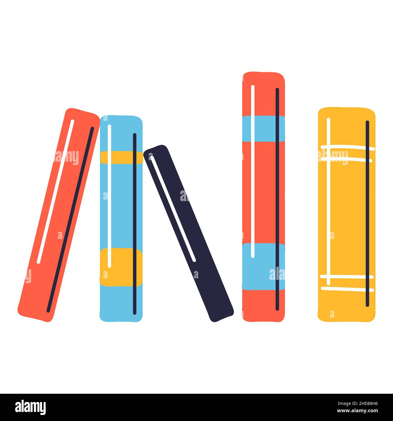 Stylized illustration of books stack. School item Stock Vector Image ...