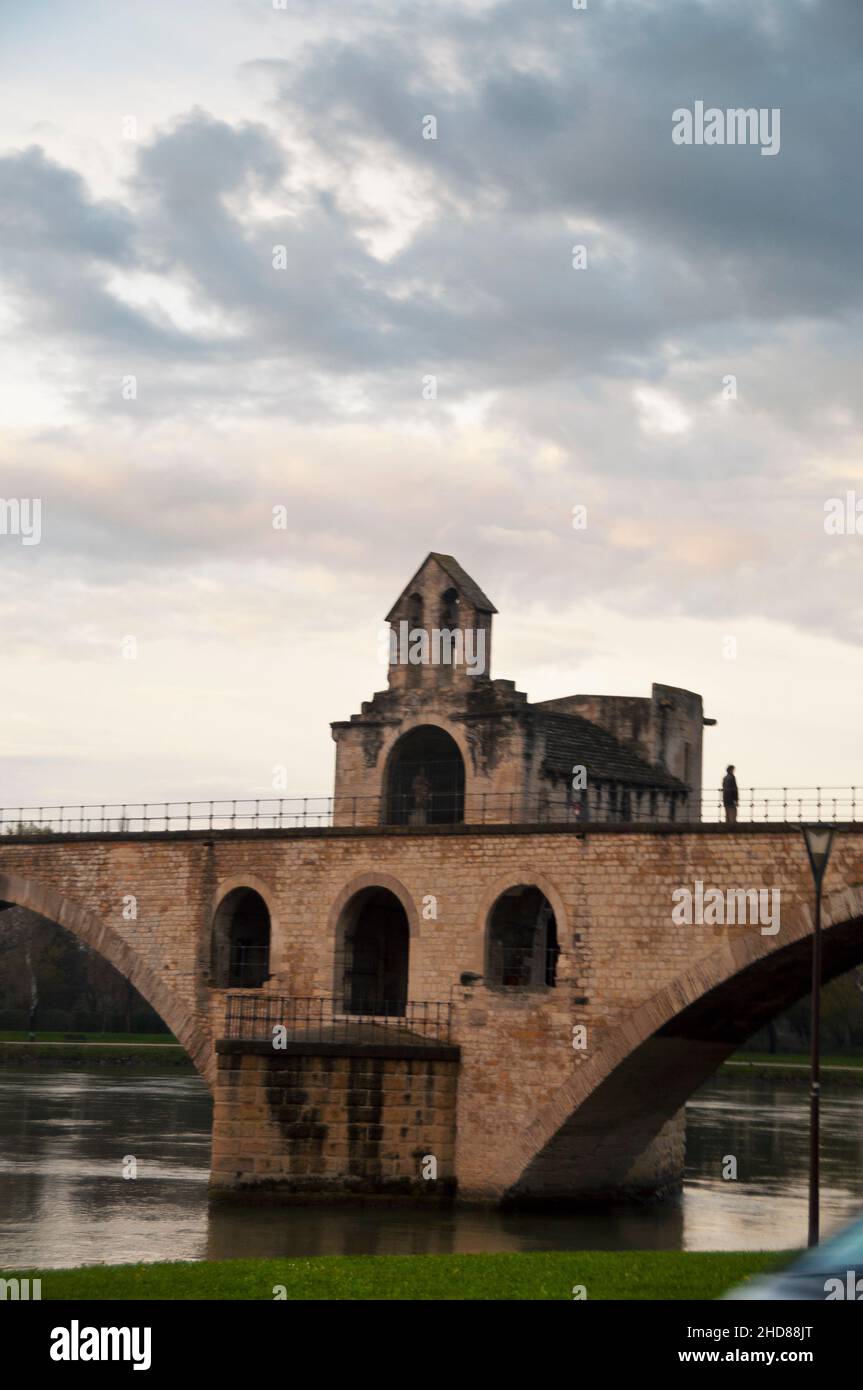 Pont Saint-Bénézet Bridge in Avignon and The Chapel of Saint Nicholas ...