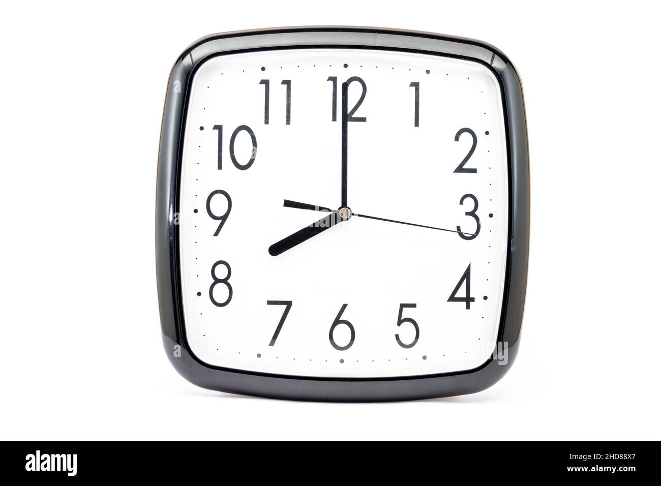 Black classic clock on isolated white background Stock Photo - Alamy