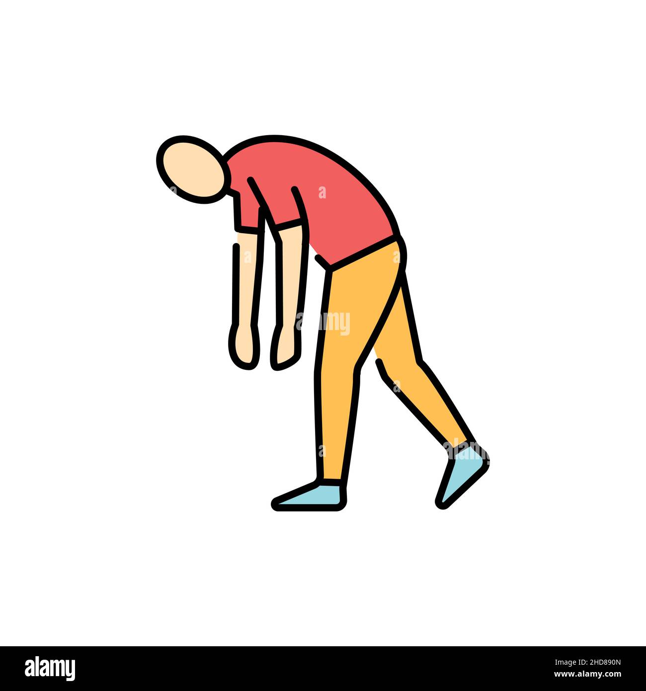 Fatigue color line icon. Human diseases. Pictogram for web page, mobile ...