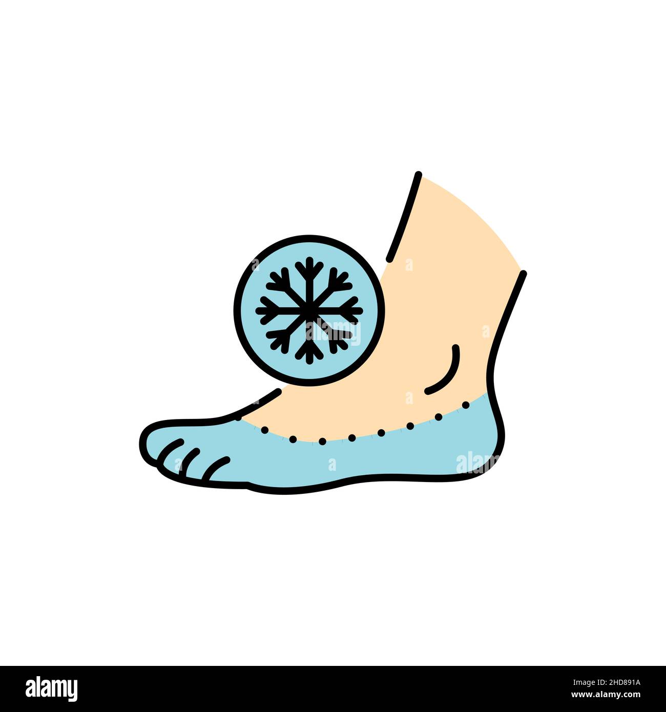 Cold feet color line icon. Human diseases. Pictogram for web page ...
