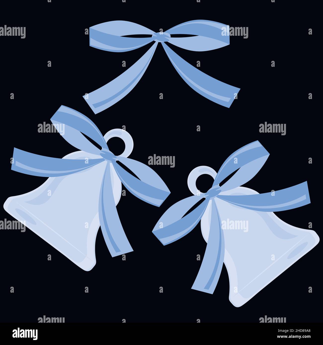 Illustration on a square background - a bell. Design element of books ...