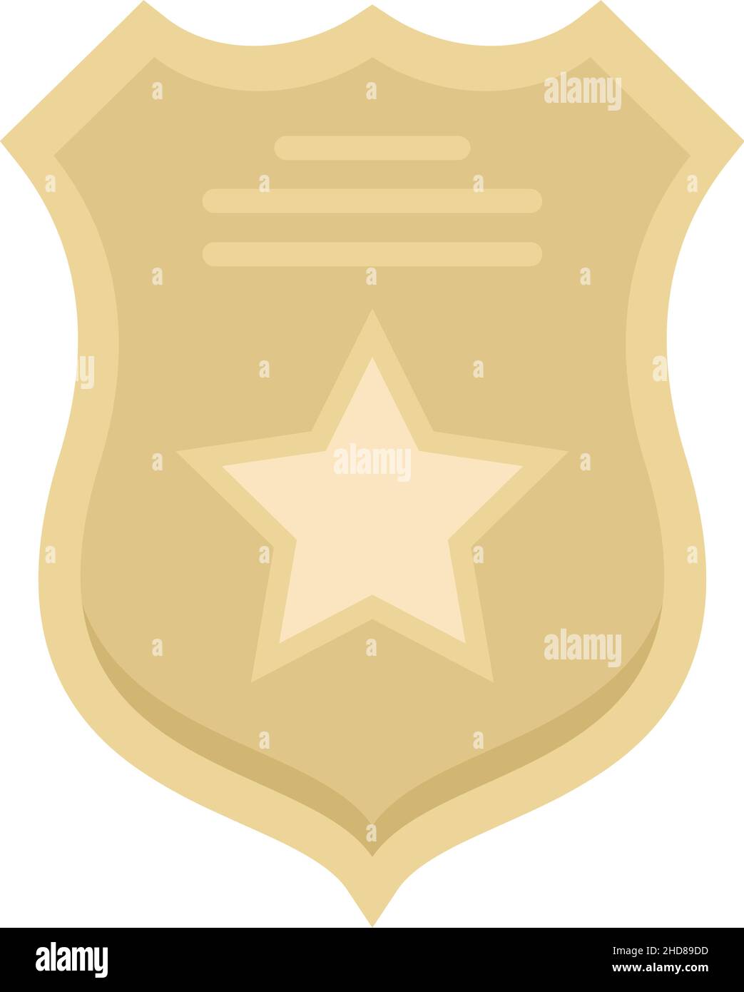 Prison guard shield icon. Flat illustration of prison guard shield ...