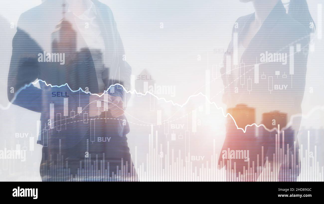 Abstract financial graph office building background, financial and ...