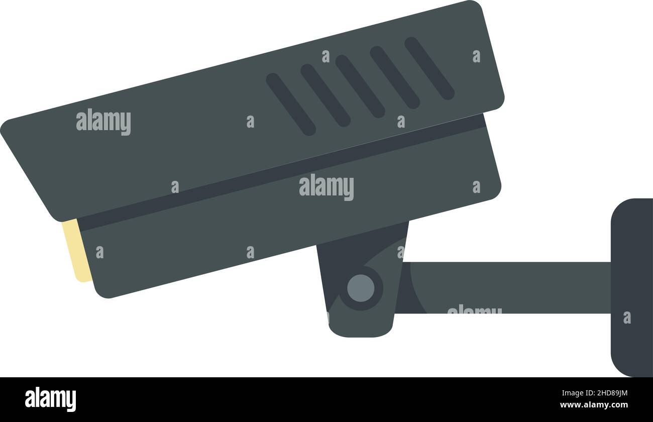 Prison security camera icon. Flat illustration of prison security ...