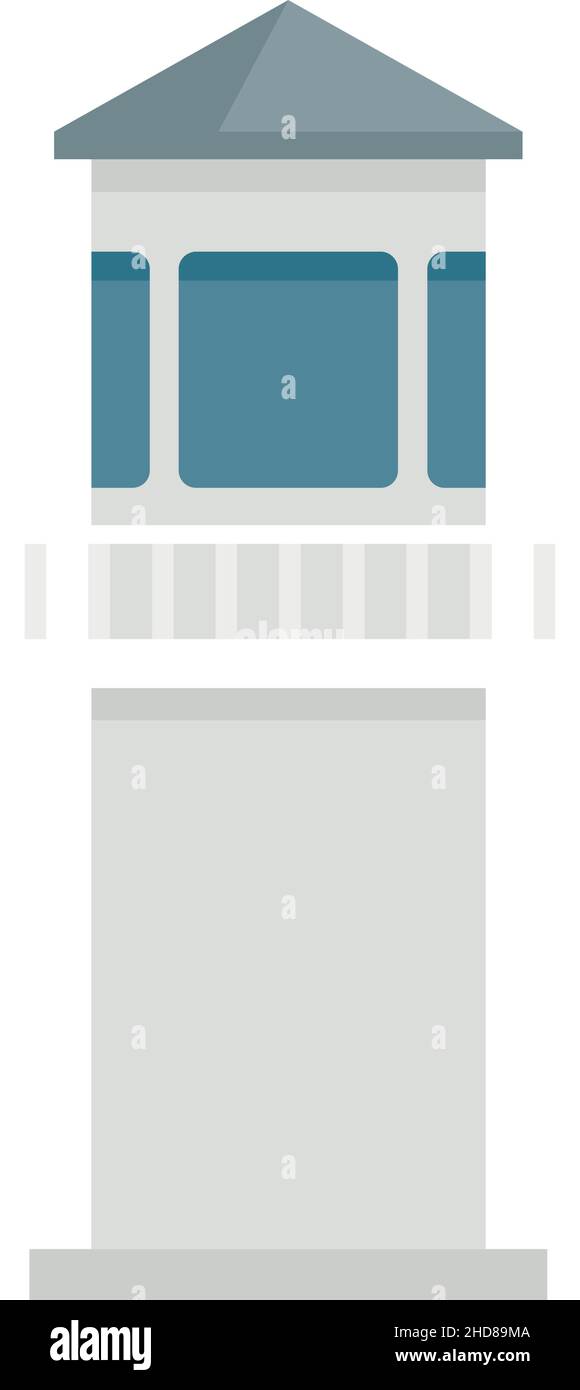Prison guard tower icon. Flat illustration of prison guard tower vector ...