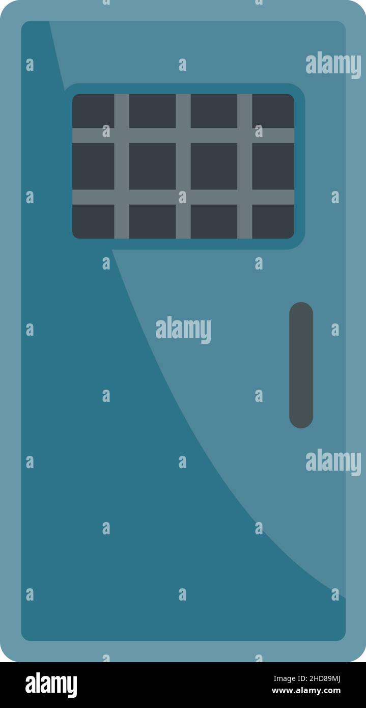 Prison metal door icon. Flat illustration of prison metal door vector ...