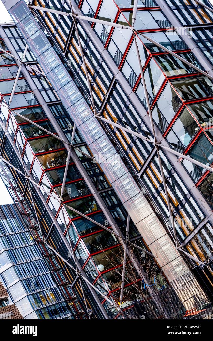 London England UK January 02 2022, Close Up Modern Glass And Steel ...
