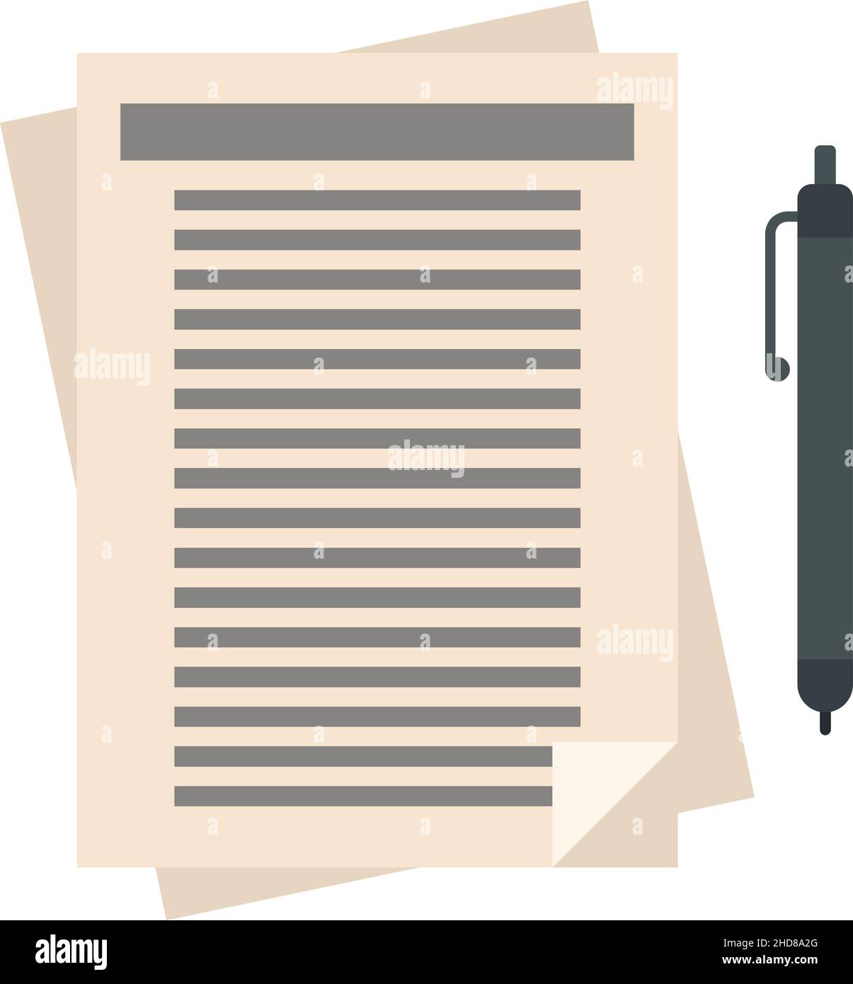 Notary paper pen icon. Flat illustration of notary paper pen vector ...