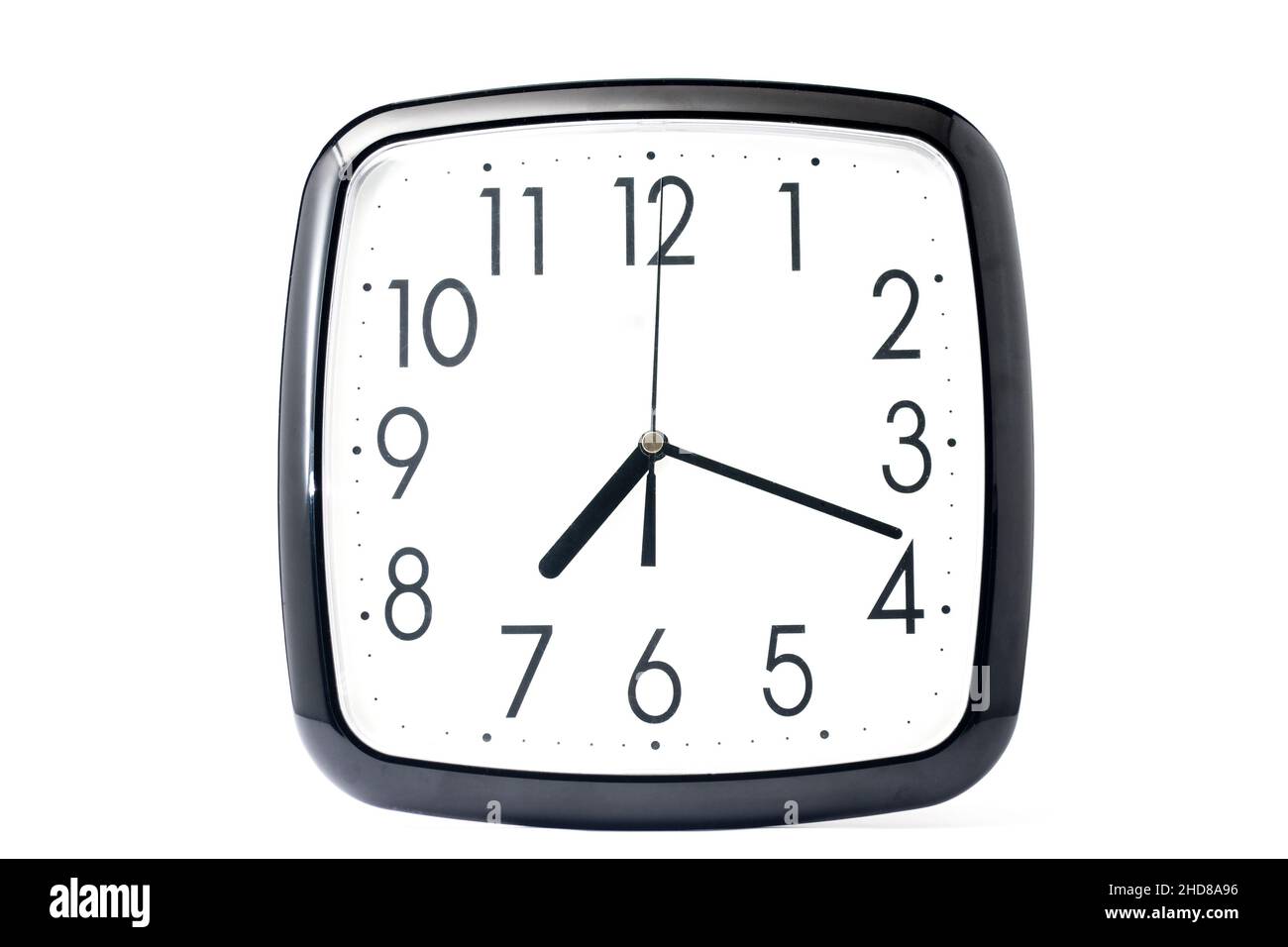 Black classic clock on isolated white background Stock Photo - Alamy