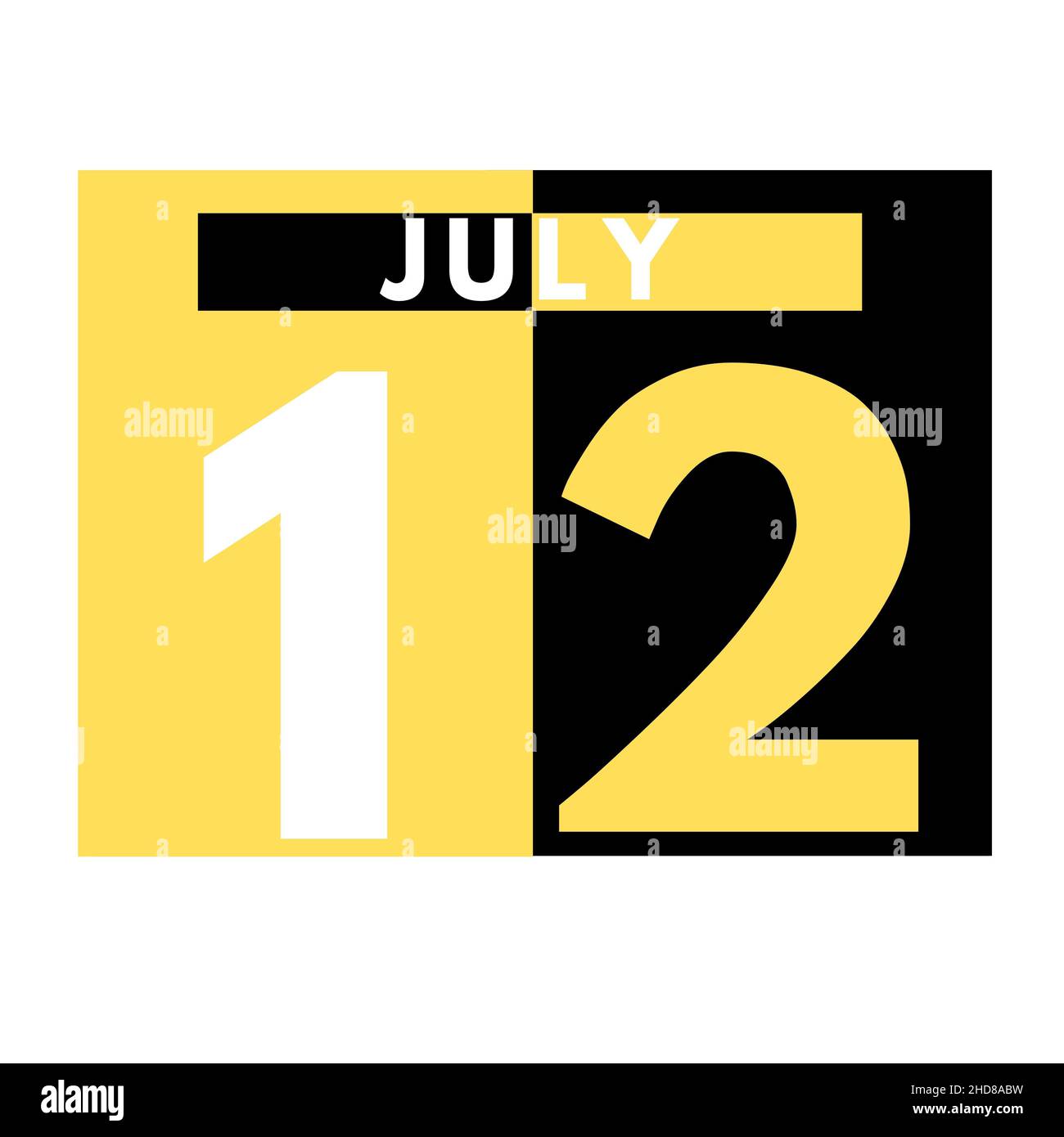 12 july calendar icon hi-res stock photography and images - Alamy