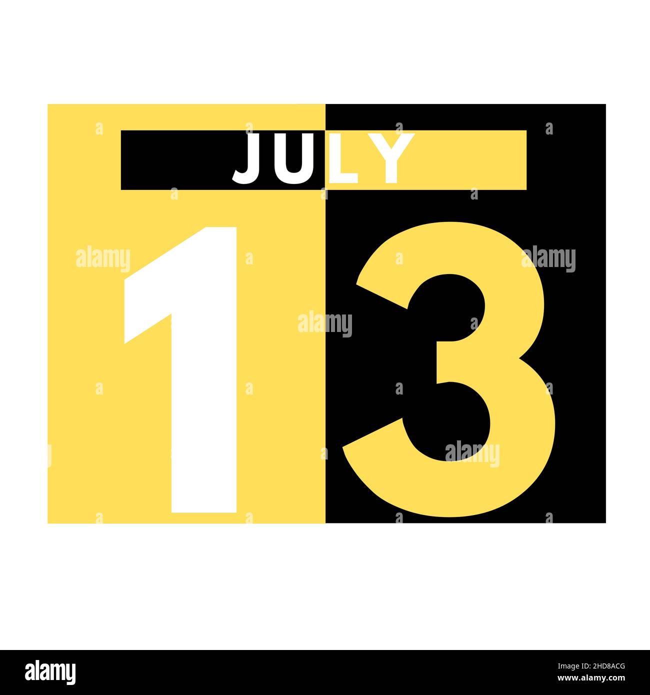 July 13 . Modern daily calendar icon .date ,day, month .calendar for ...