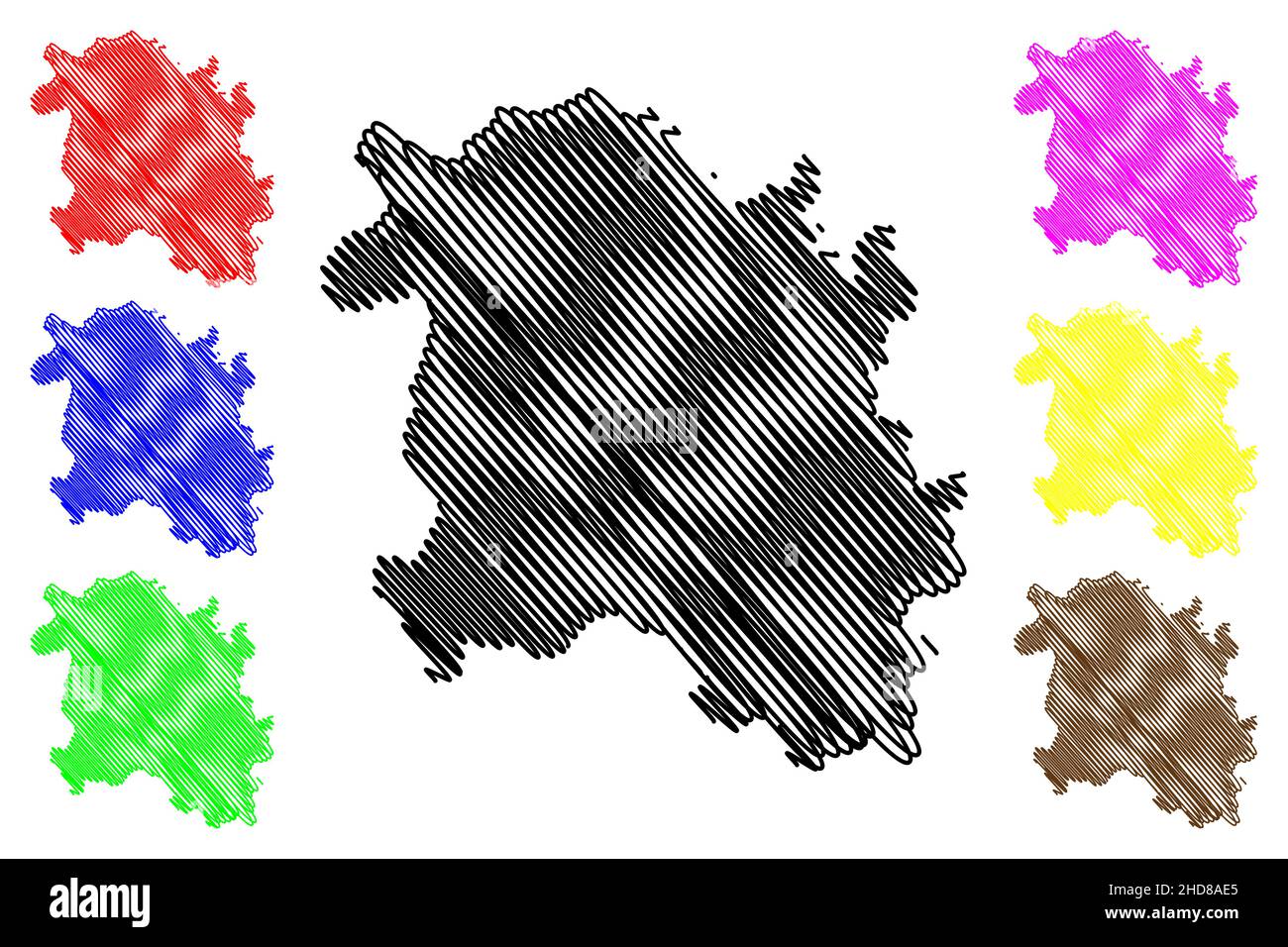 Sirsa district (Haryana State, Republic of India) map vector ...