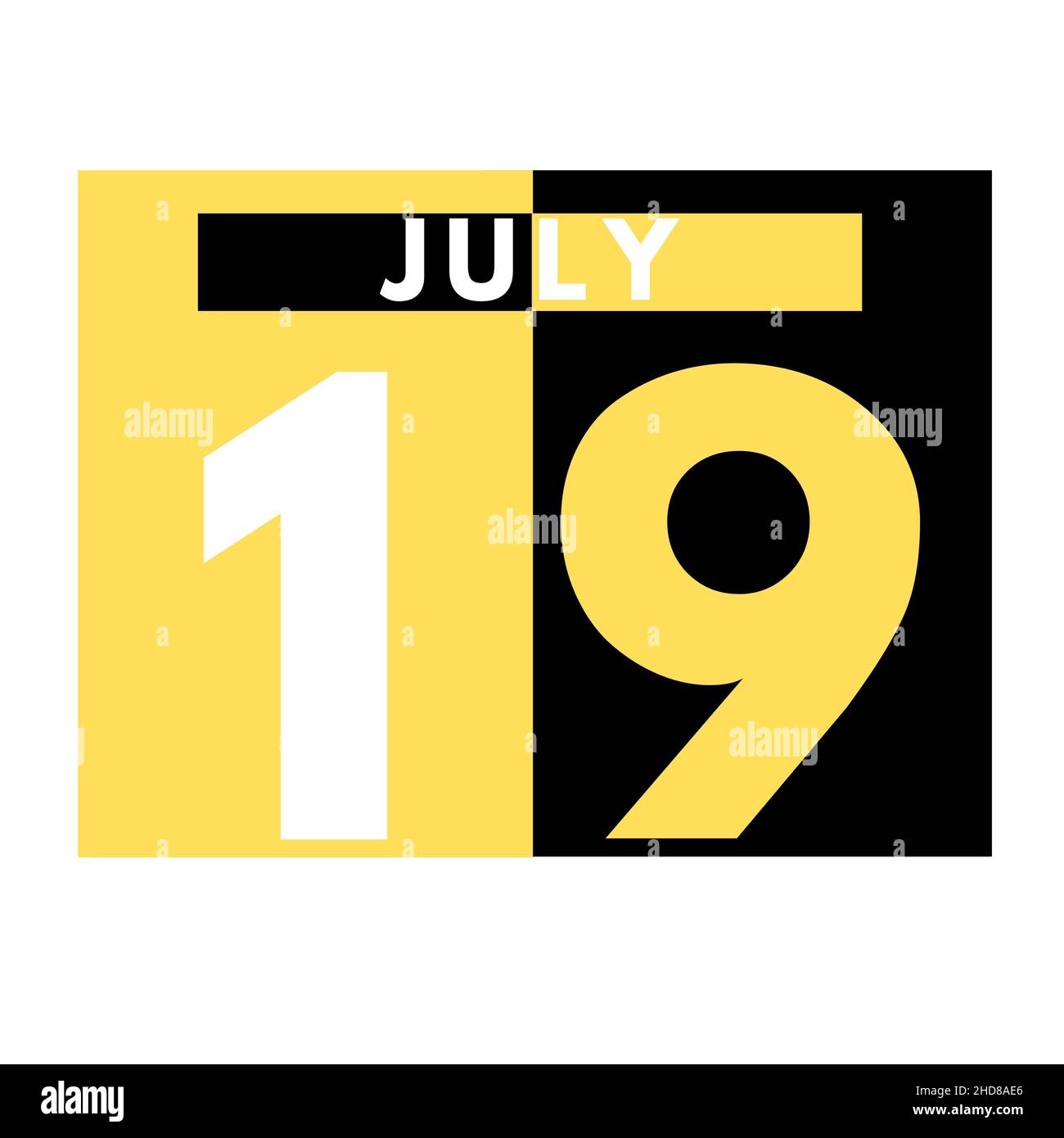 July 19 . Modern daily calendar icon .date ,day, month .calendar for ...