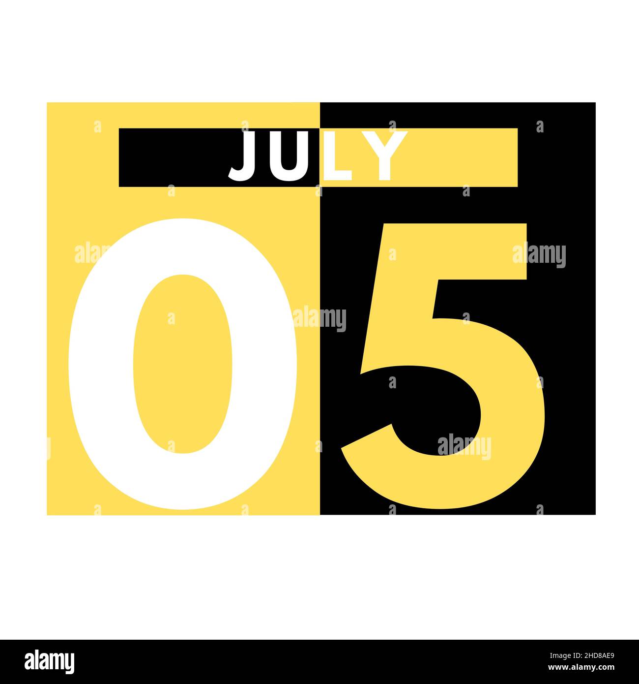 July 5 . Modern daily calendar icon .date ,day, month .calendar for the ...