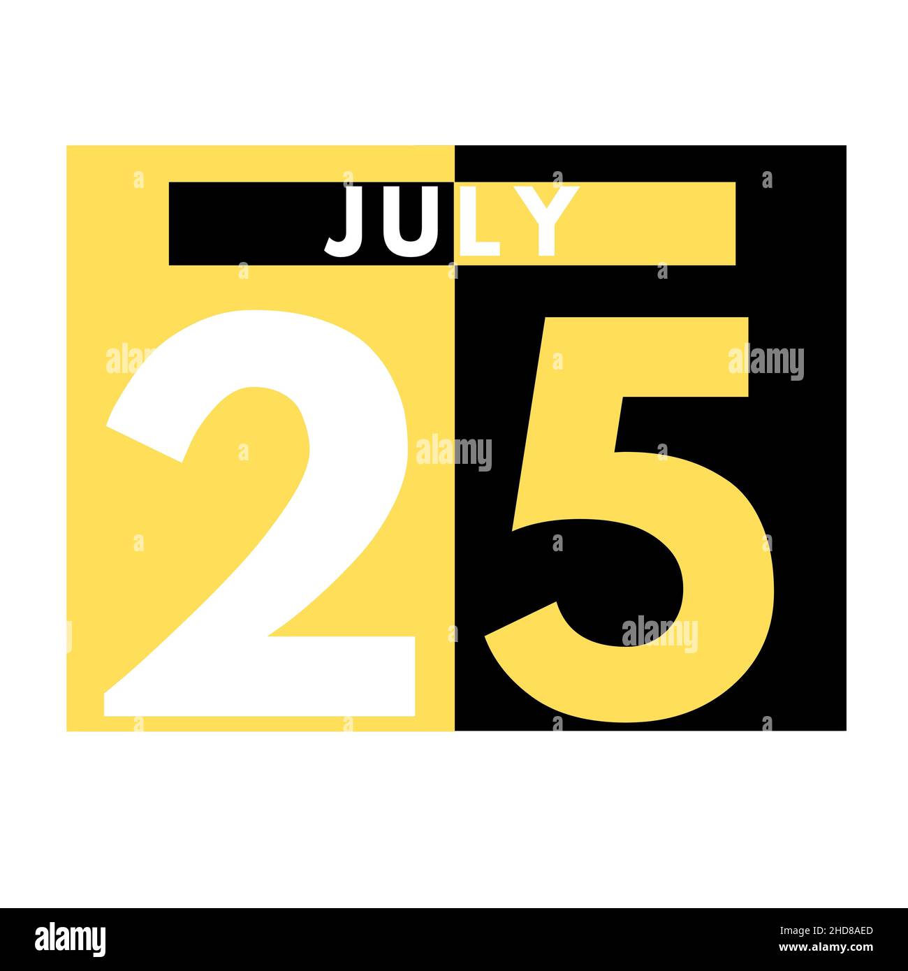 July 25 . Modern daily calendar icon .date ,day, month .calendar for ...