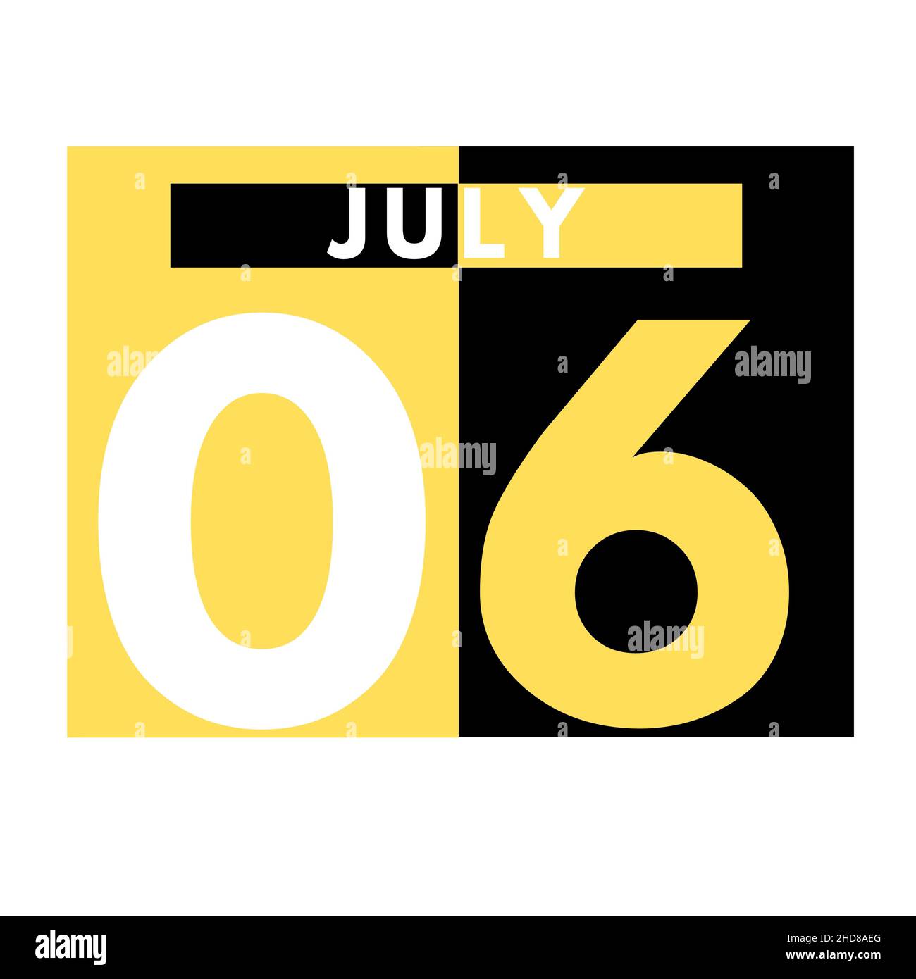 July 6 . Modern daily calendar icon .date ,day, month .calendar for the ...