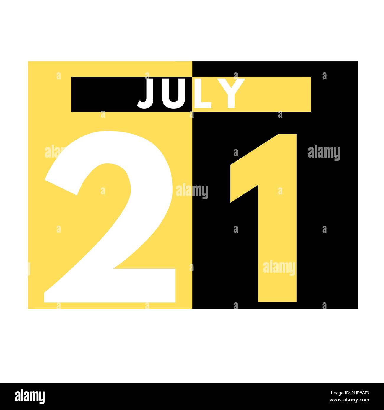 July 21 . Modern daily calendar icon .date ,day, month .calendar for ...