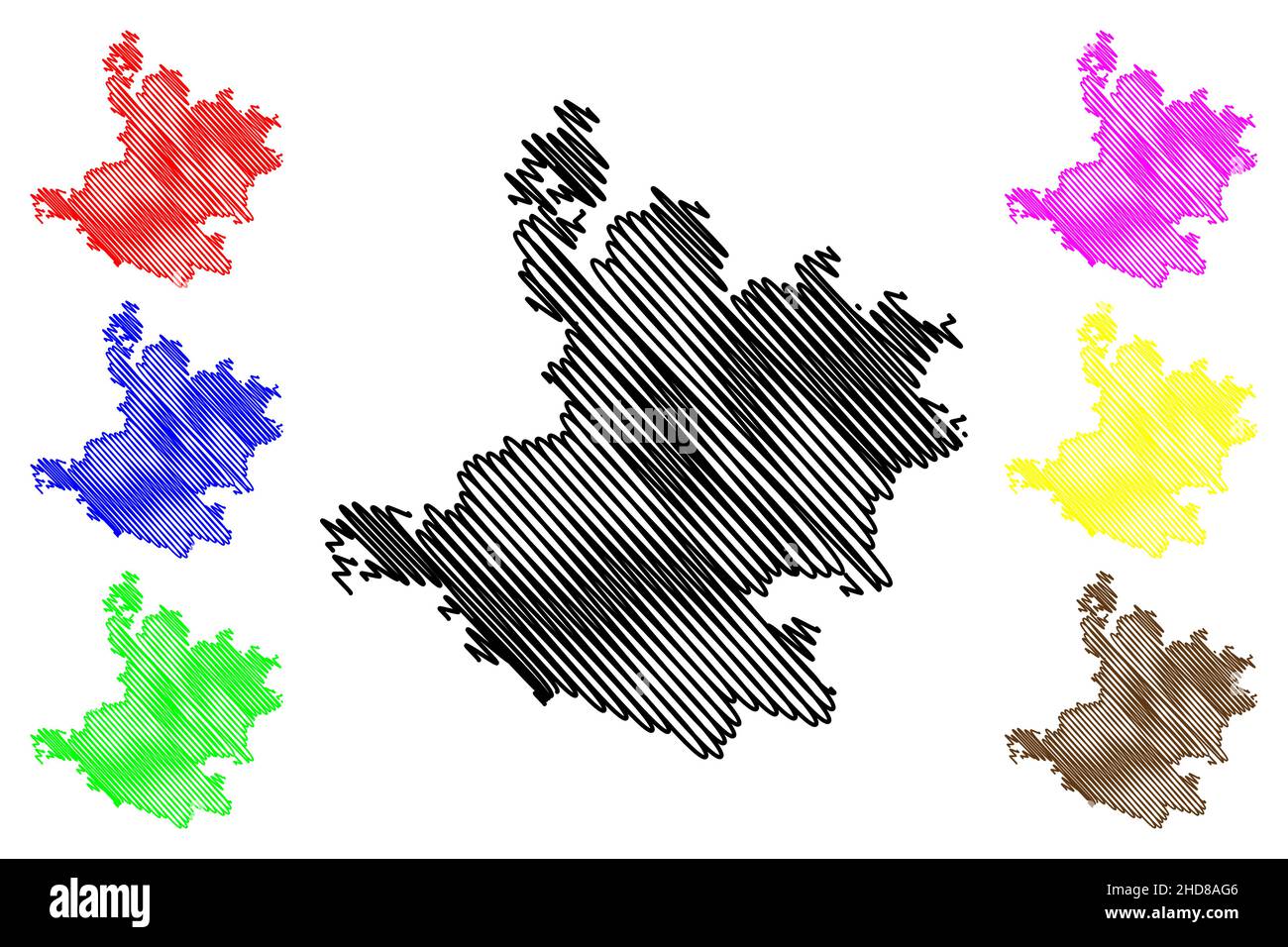 Sivaganga district (Tamil Nadu State, Republic of India) map vector ...