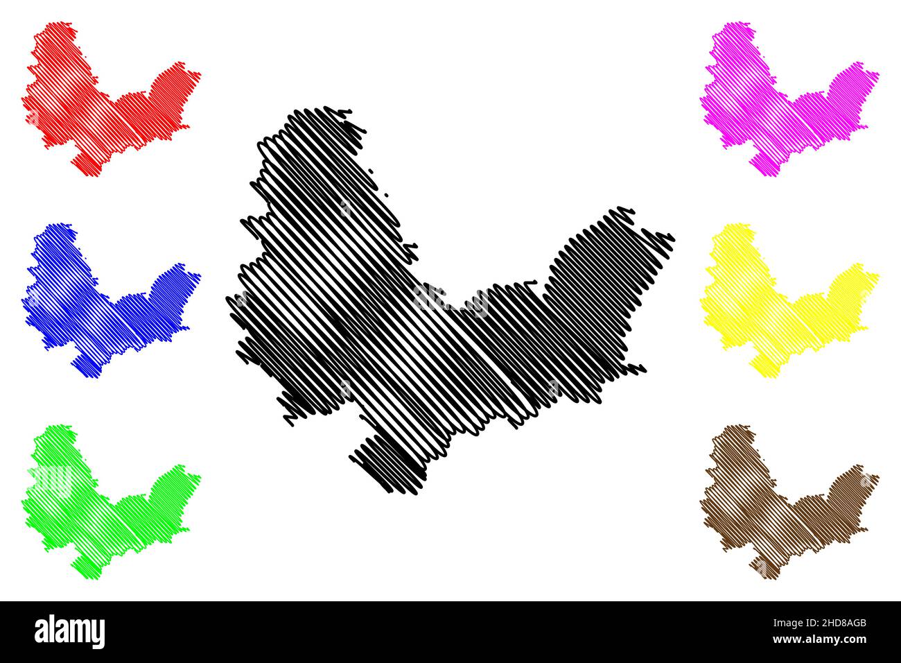 Sikar district (Rajasthan State, Republic of India) map vector ...