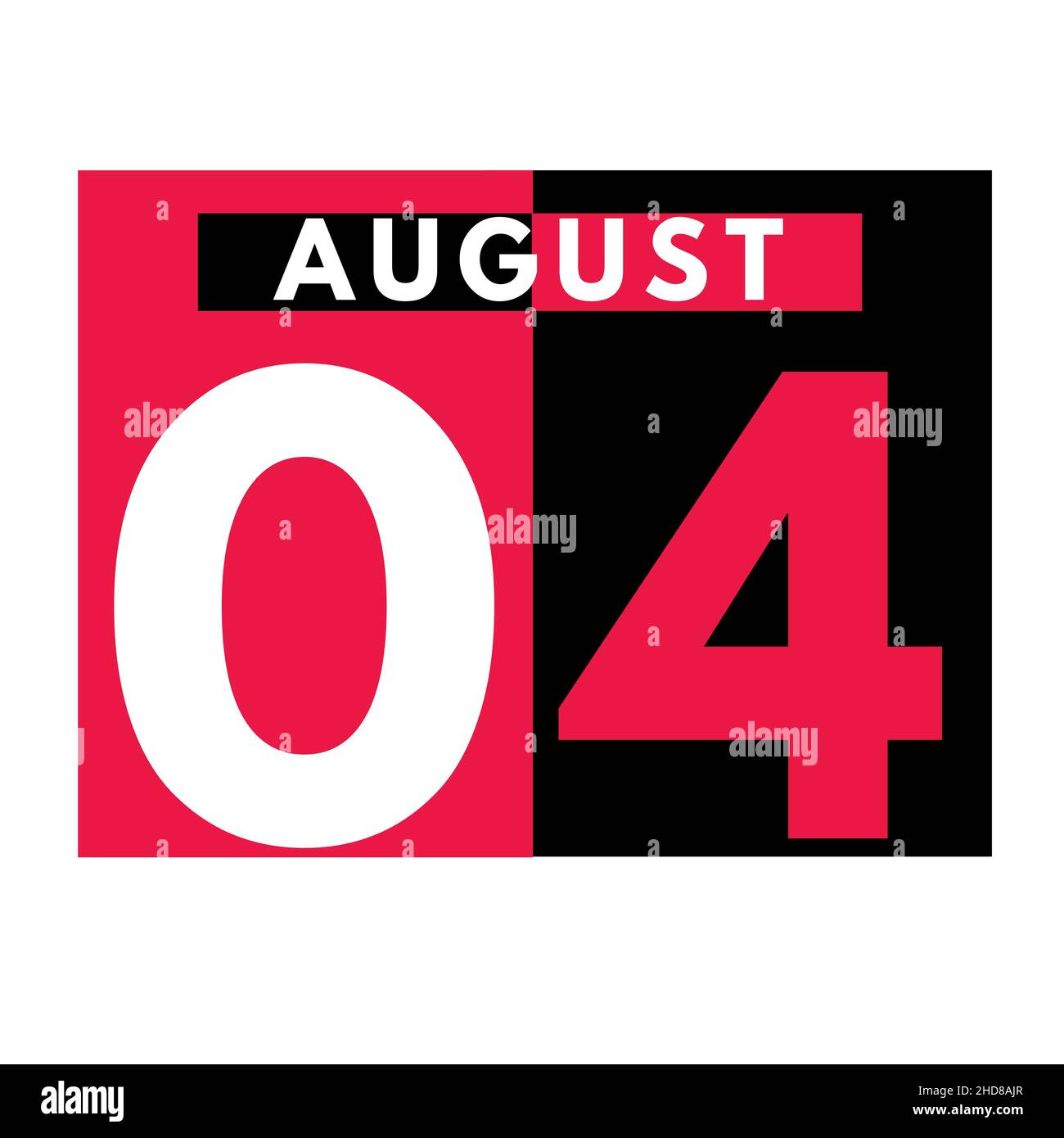 August 4 . Modern daily calendar icon .date ,day, month .calendar for ...