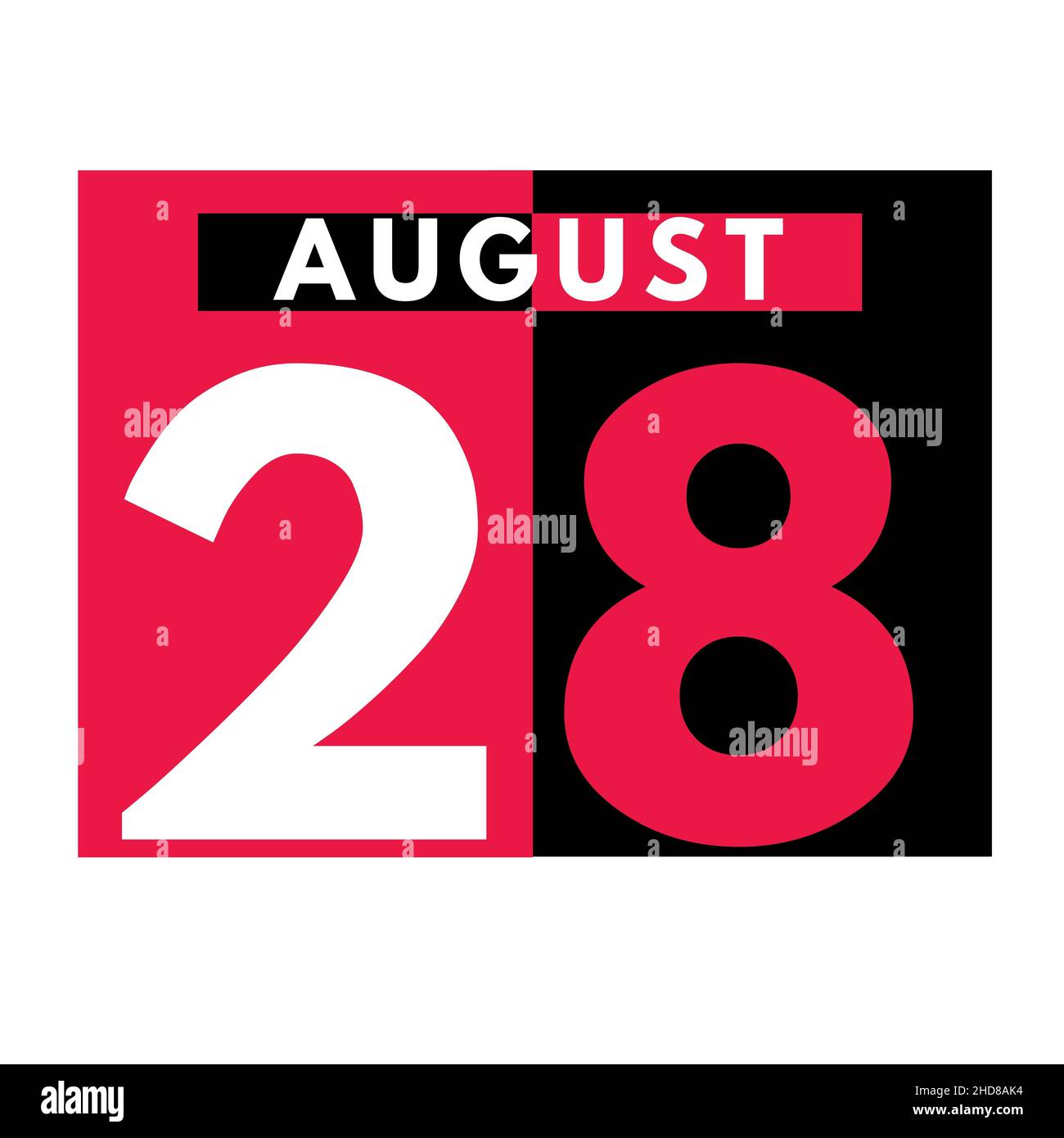 August 28 . Modern daily calendar icon .date ,day, month .calendar for ...