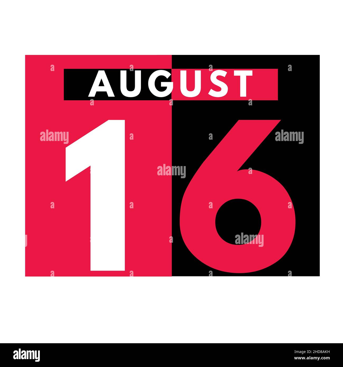 August 16 . Modern daily calendar icon .date ,day, month .calendar for ...