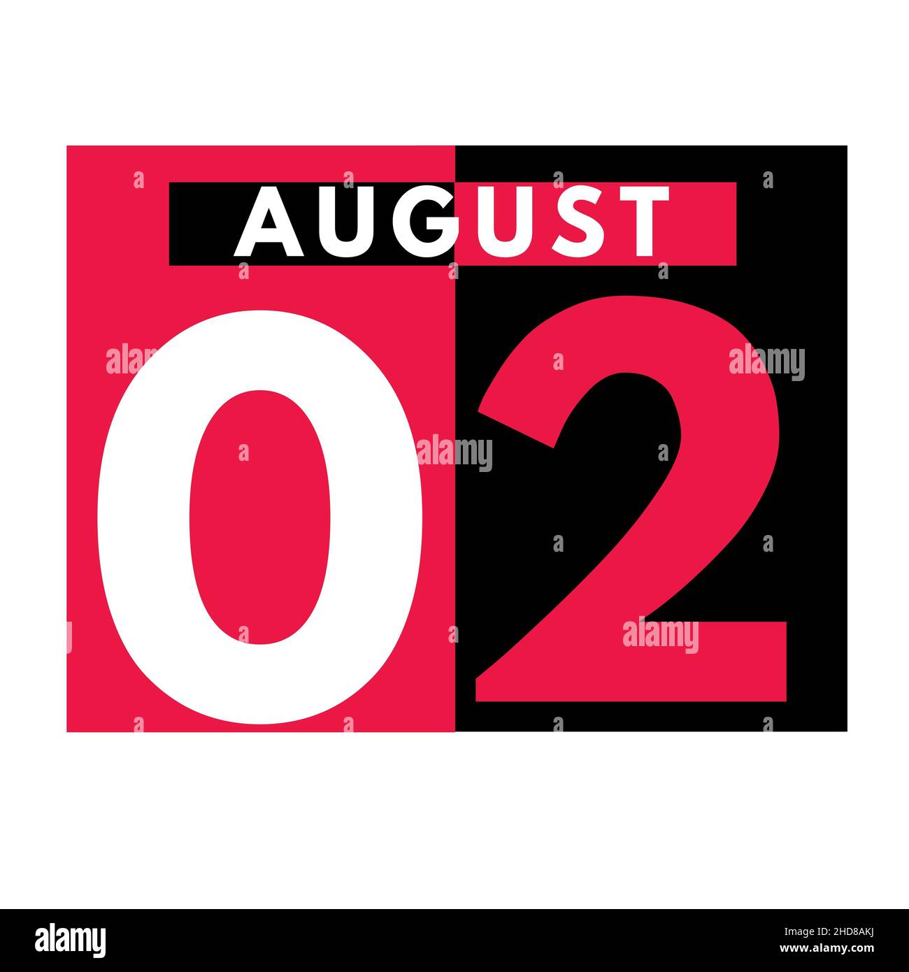August 2 . Modern daily calendar icon .date ,day, month .calendar for ...