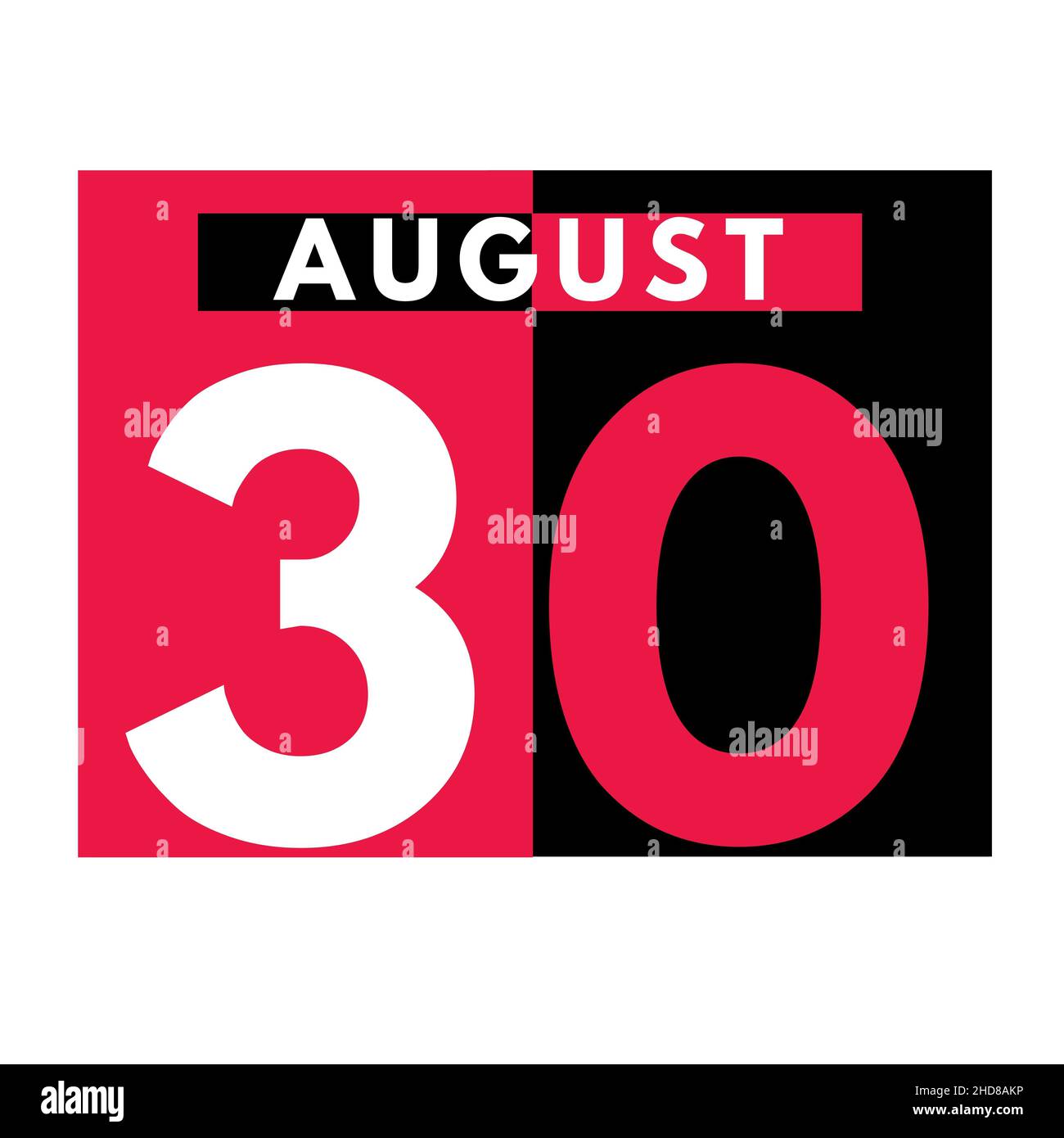 August 30 . Modern daily calendar icon .date ,day, month .calendar for ...