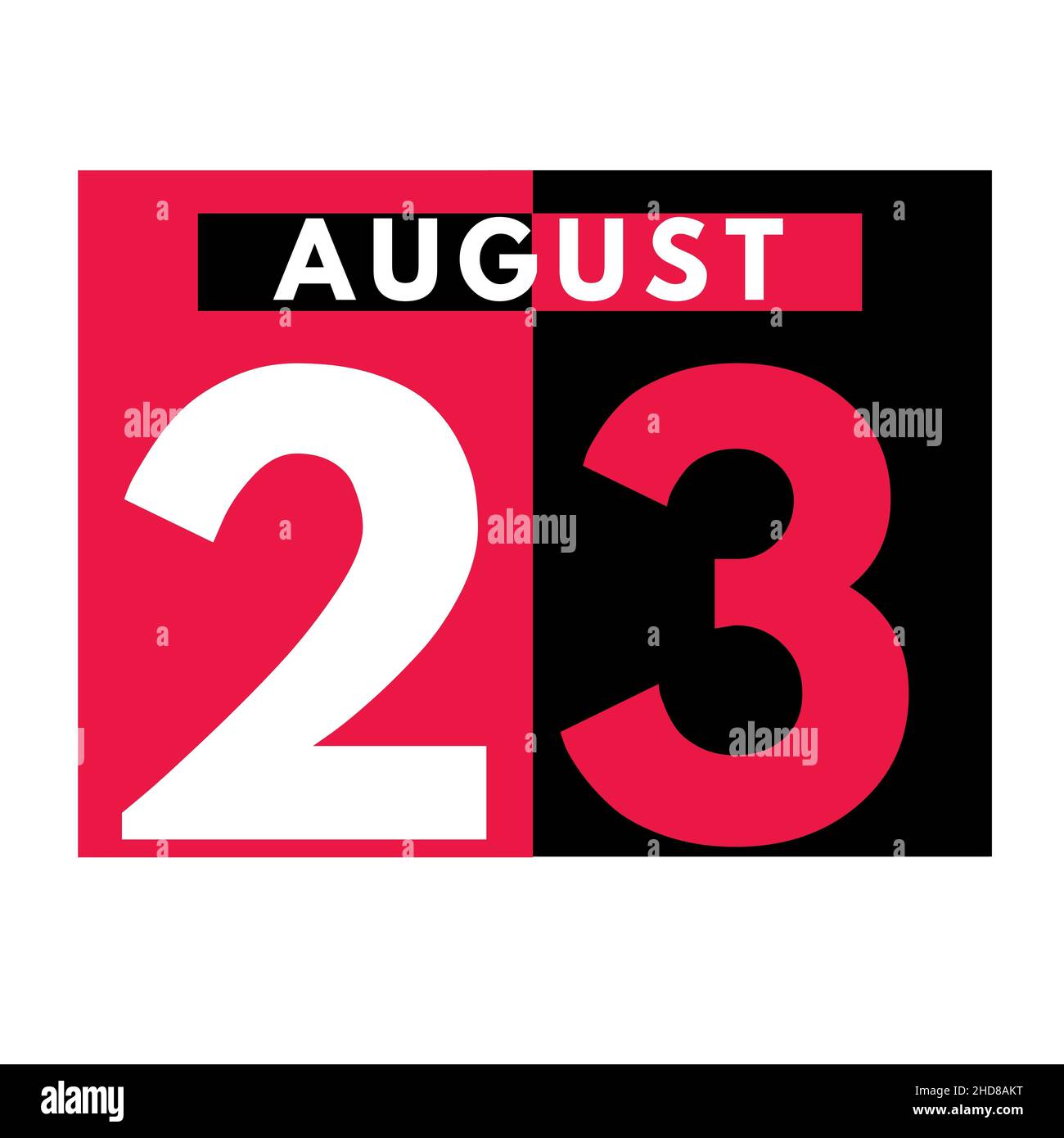 August 23 . Modern daily calendar icon .date ,day, month .calendar for ...