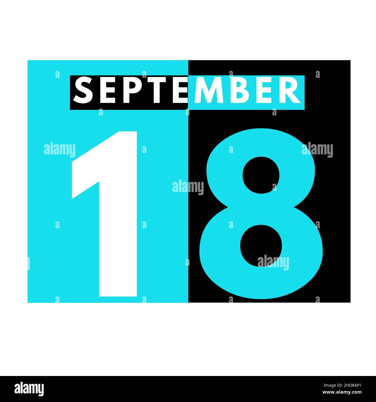 September 18 . Modern daily calendar icon .date ,day, month .calendar ...