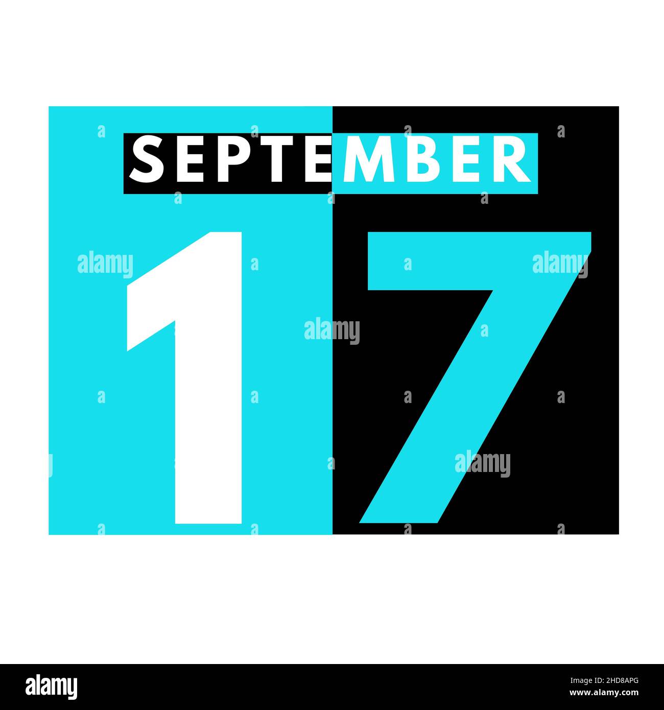 September 17 . Modern daily calendar icon .date ,day, month .calendar ...