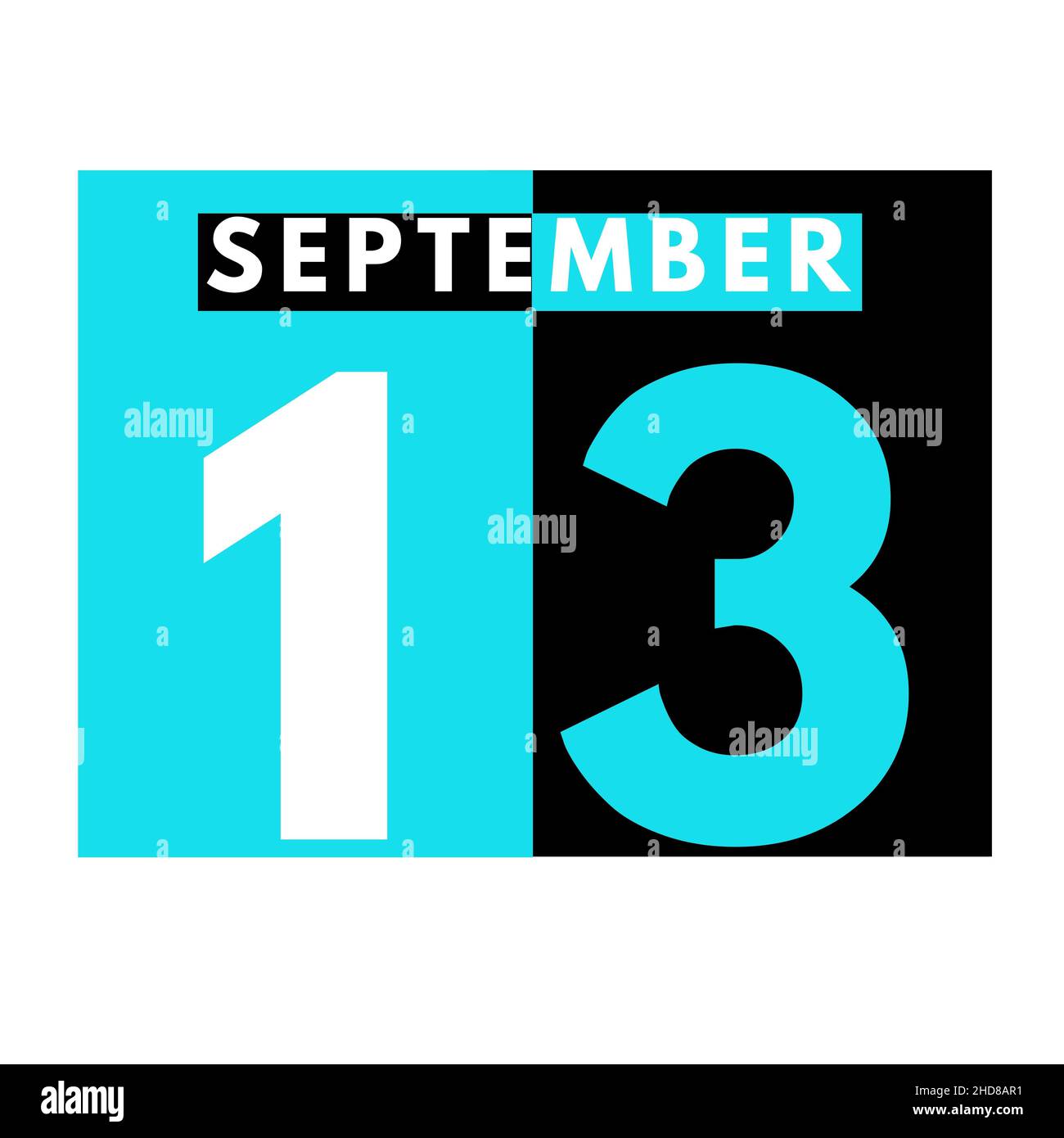 September 13 . Modern daily calendar icon .date ,day, month .calendar ...