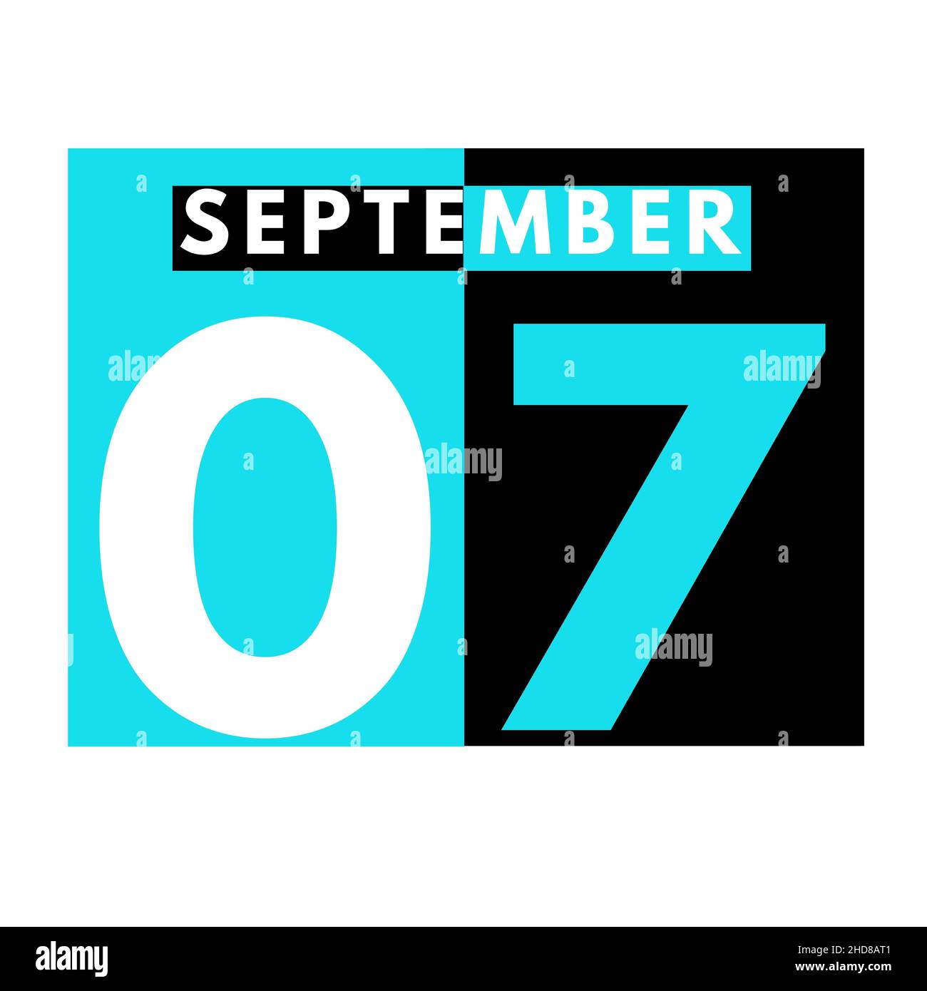 September 7 . Modern daily calendar icon .date ,day, month .calendar ...