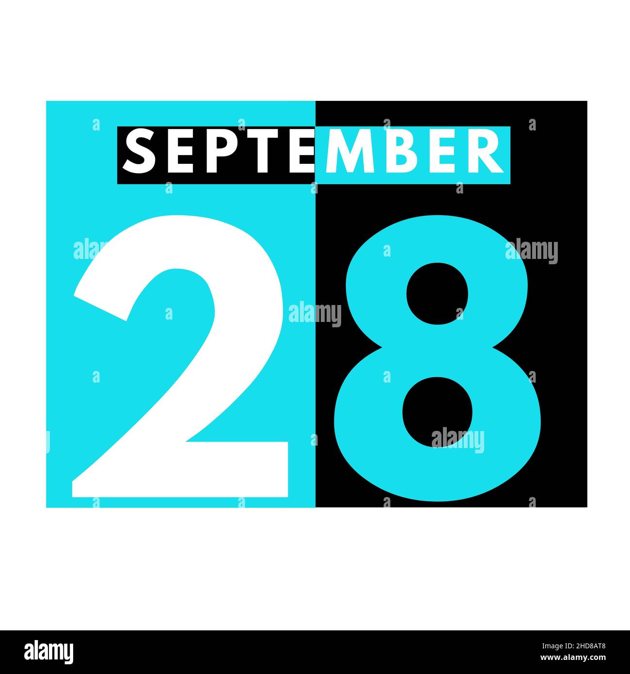 September 28 . Modern daily calendar icon .date ,day, month .calendar ...
