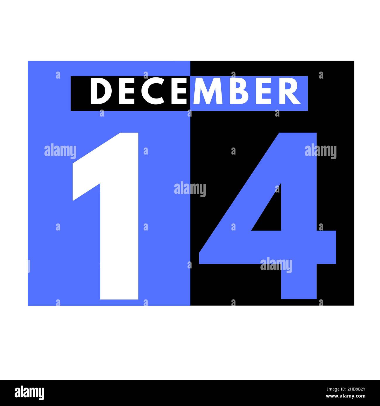 December 14 . Modern daily calendar icon .date ,day, month .calendar ...
