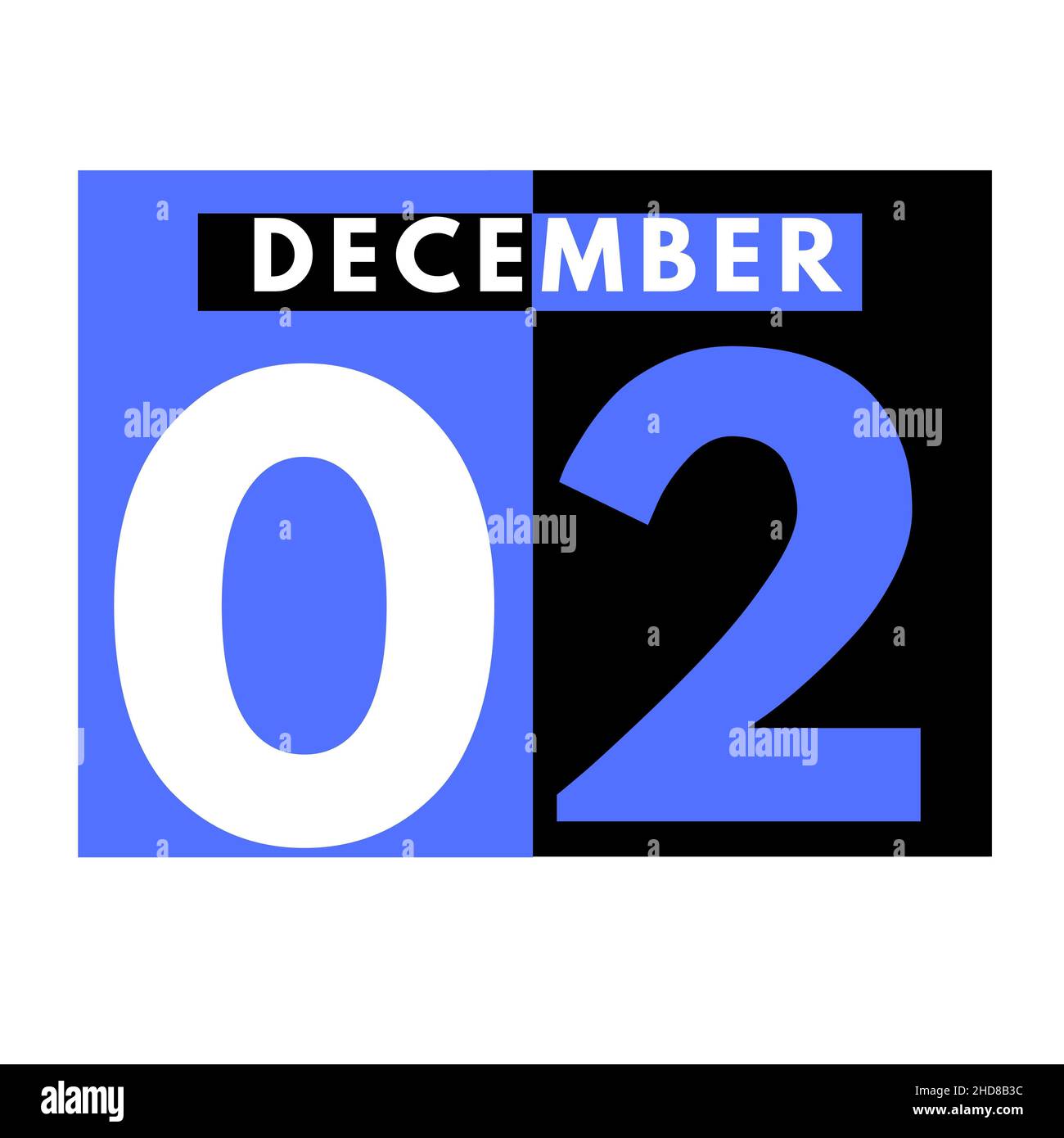 December 2 . Modern daily calendar icon .date ,day, month .calendar for ...