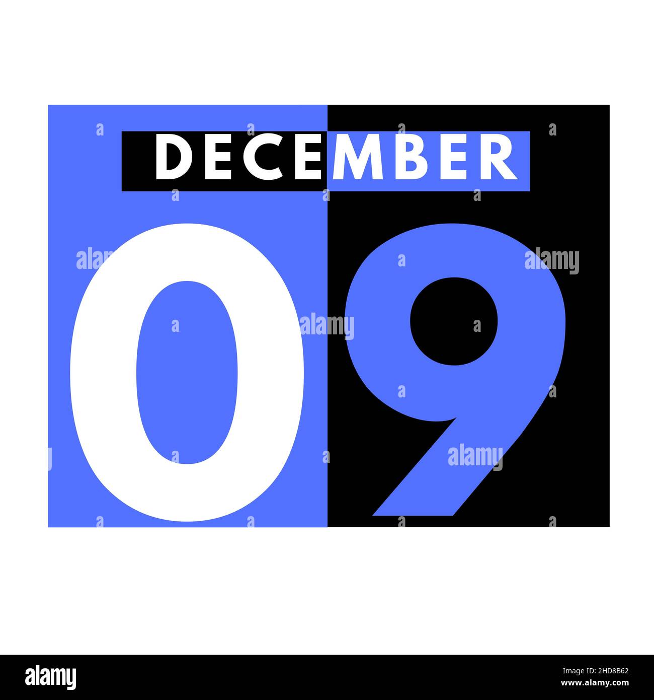 December 9 . Modern daily calendar icon .date ,day, month .calendar for ...