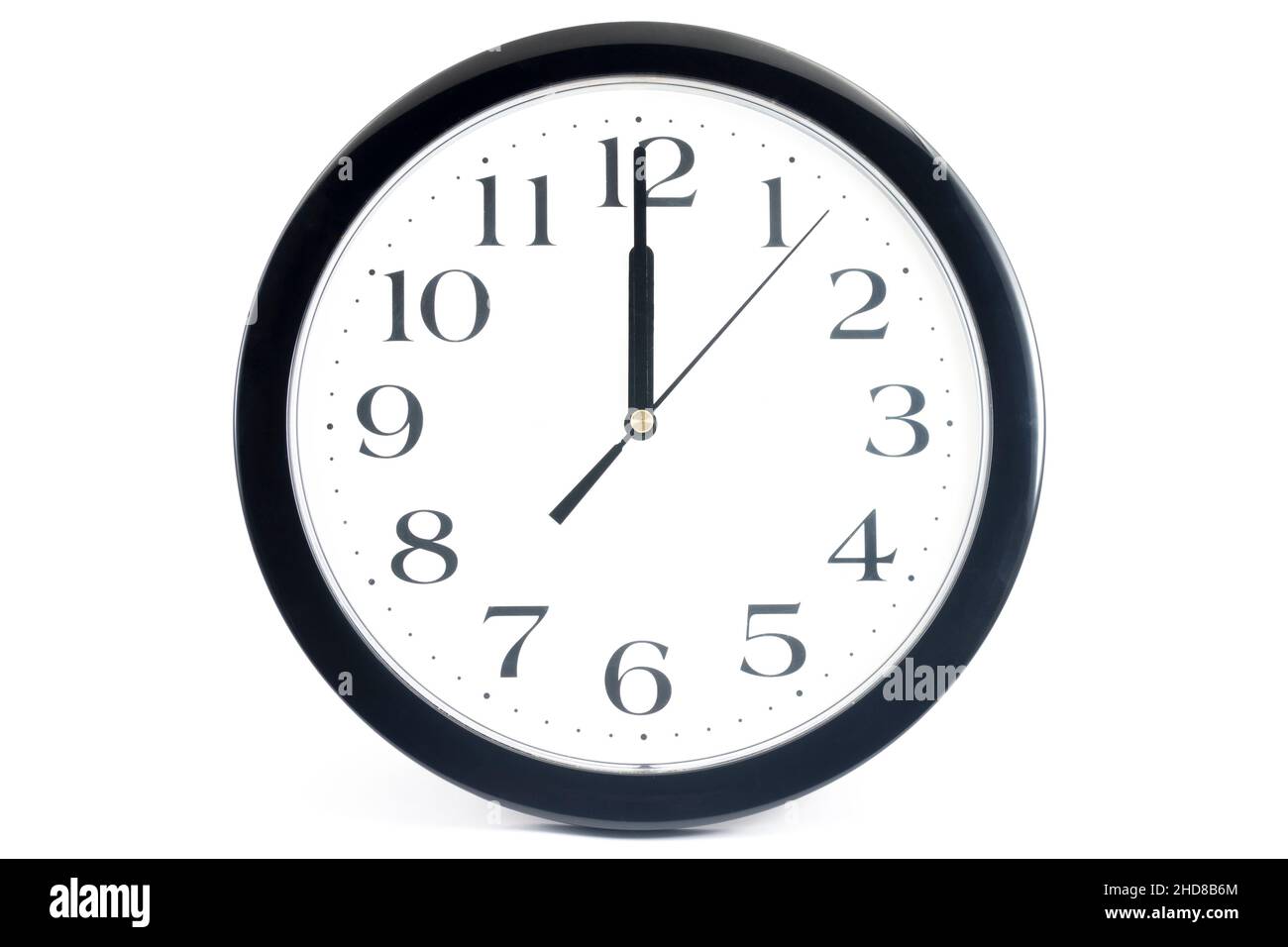 Black classic clock on isolated white background Stock Photo - Alamy