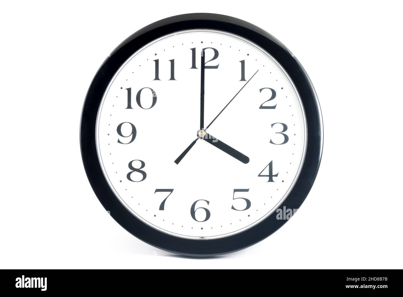 Black classic clock on isolated white background Stock Photo - Alamy