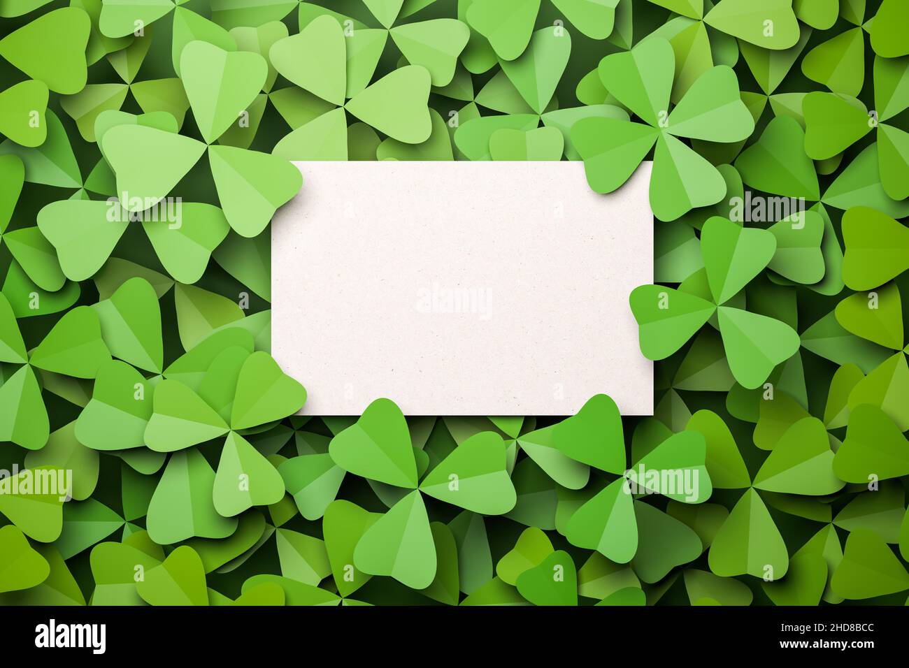 Cloverleaf background with an empty card for your own text in the ...