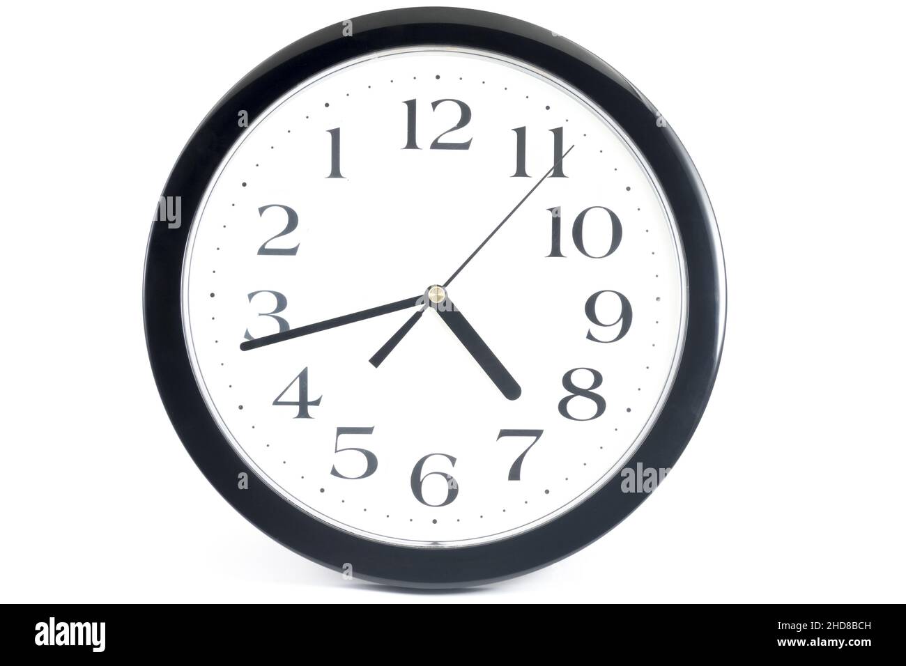 Black classic clock on isolated white background Stock Photo - Alamy