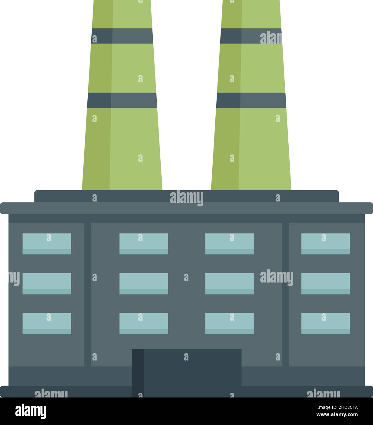 Plastic recycle factory icon. Flat illustration of plastic recycle ...