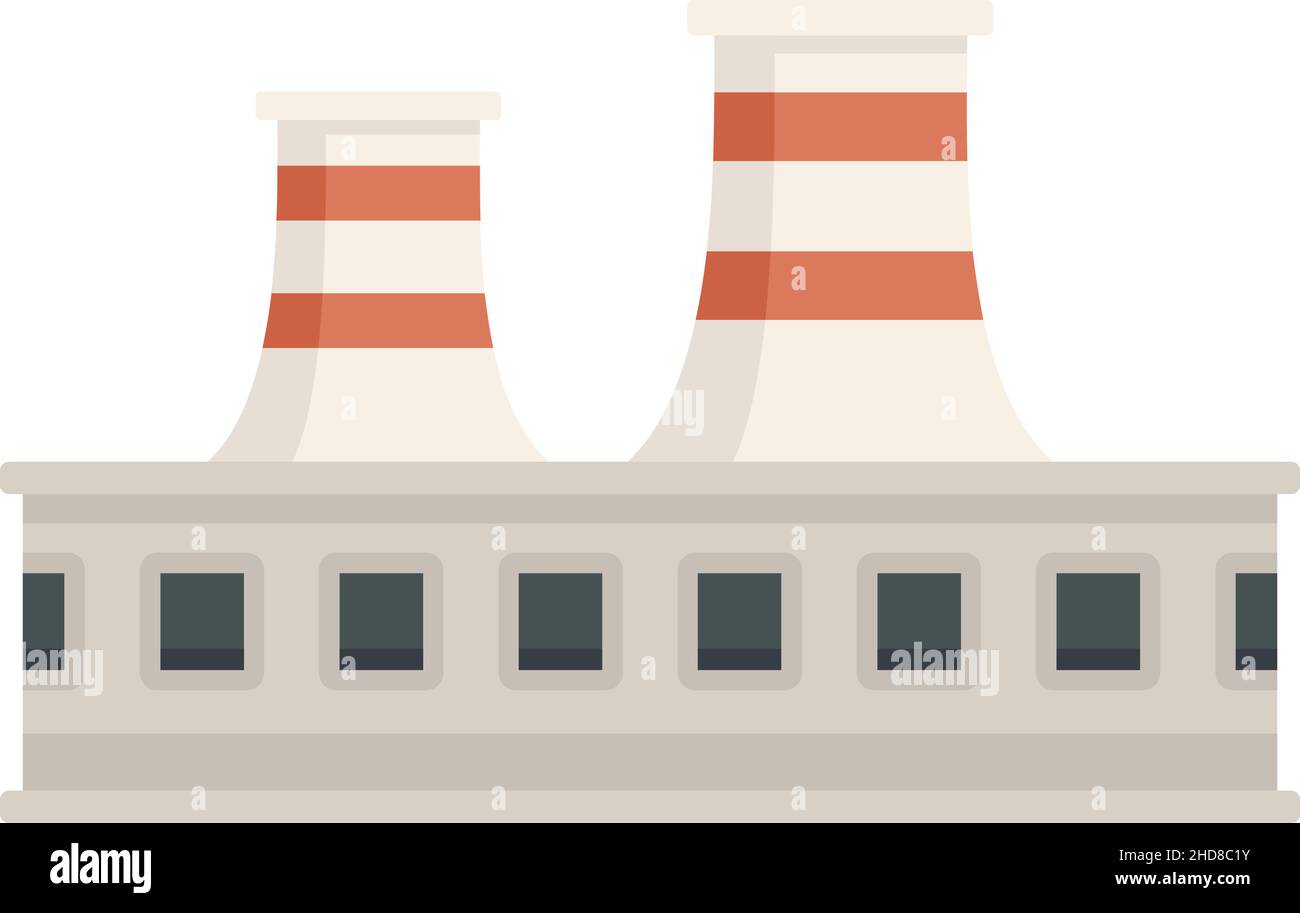 Garbage recycle factory icon. Flat illustration of garbage recycle ...