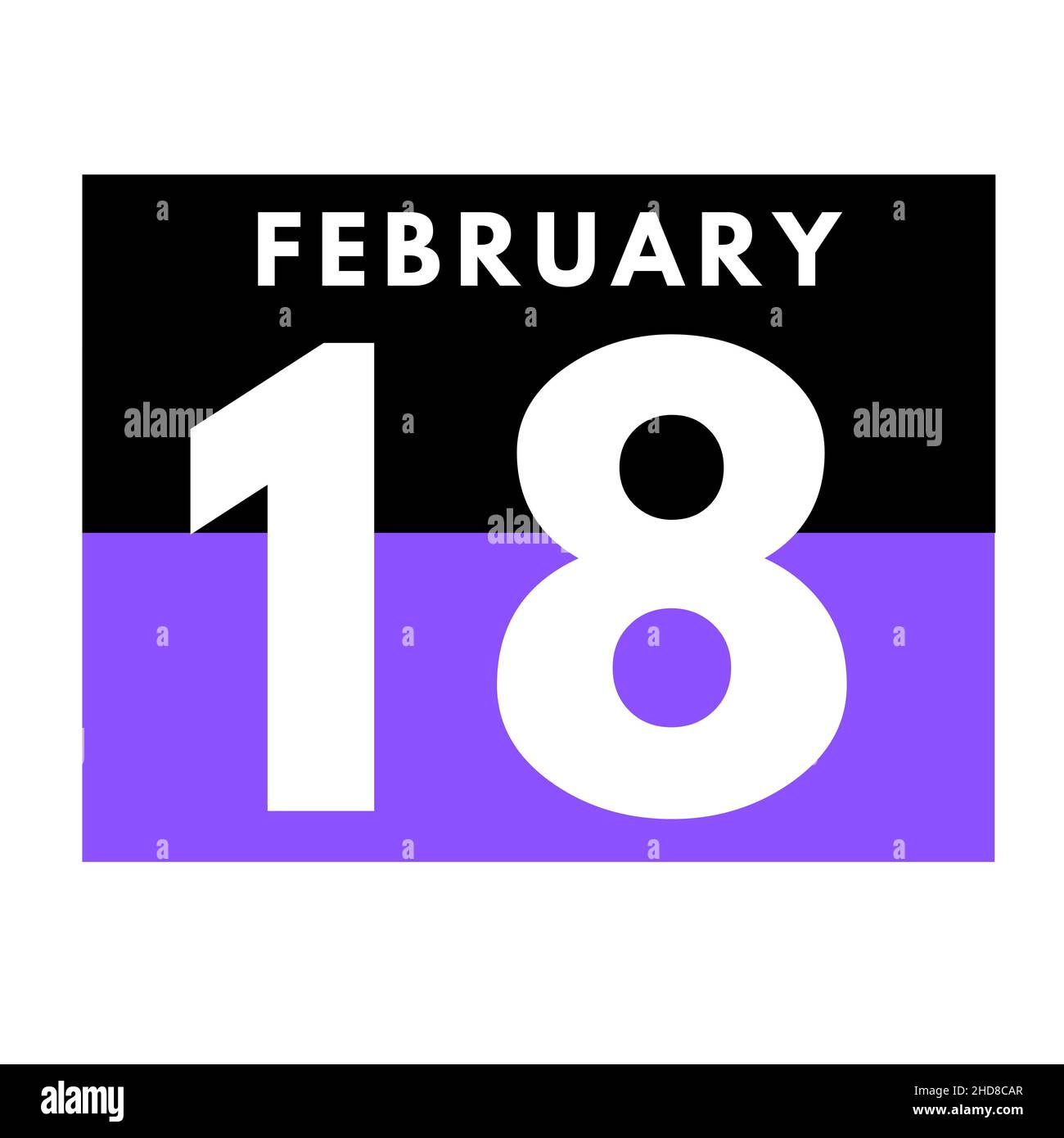 February 18 . Flat daily calendar icon .date ,day, month .calendar for ...