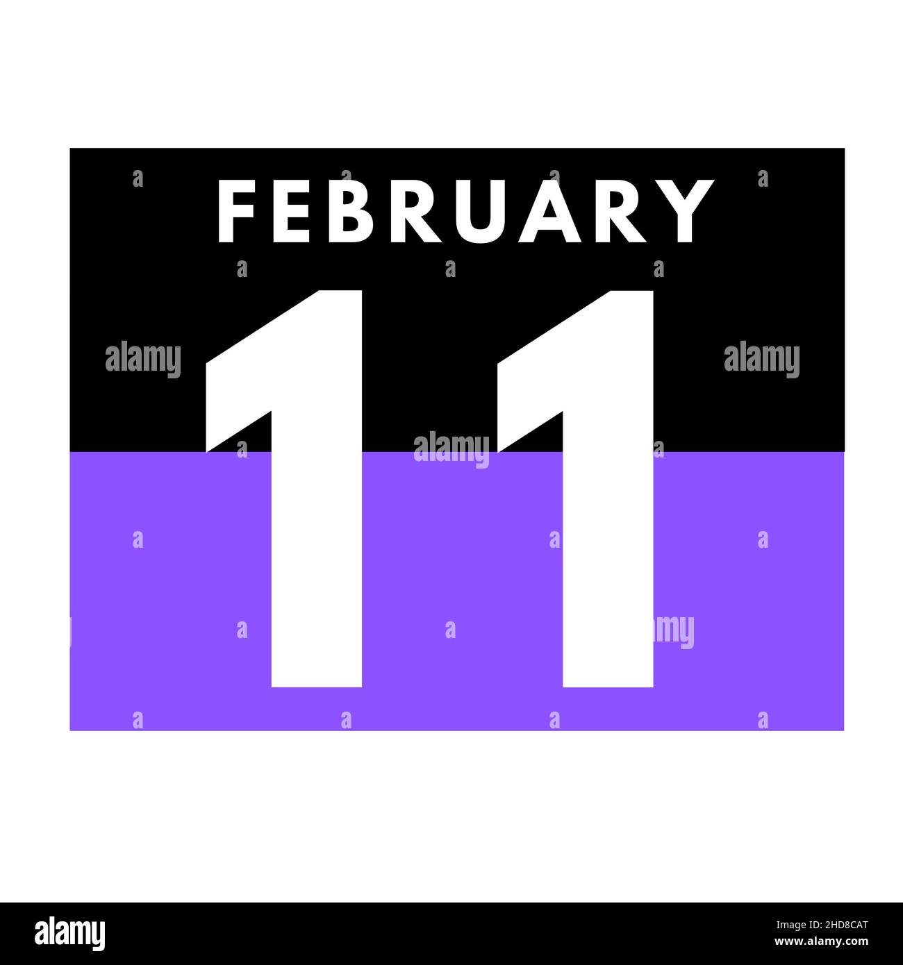 February 11 . Flat daily calendar icon .date ,day, month .calendar for ...
